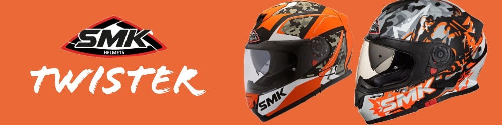 Buy SMK Twister Captain Full Face Gloss Helmets | SMK Helmets India